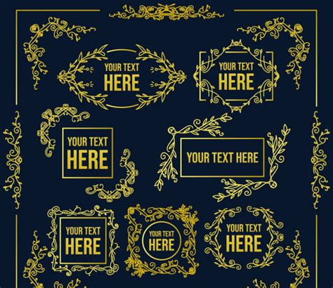 문서 장식 요소 우아한 복고풍 대칭 디자인 Ai Eps Uidownload