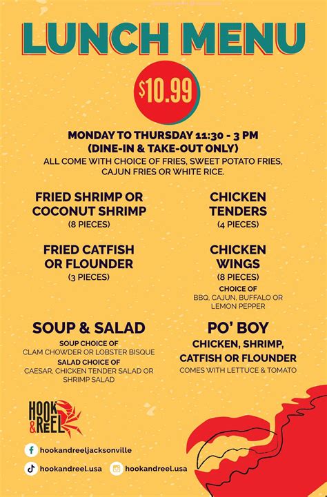 Online Menu Of Hook And Reel Cajun Seafood And Bar Restaurant Jacksonville