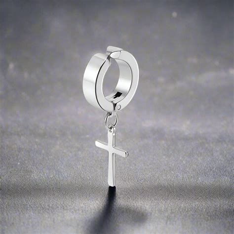 Buy Now Premium Nose And Ear Ring Dangling Cross Silver Non Piercing