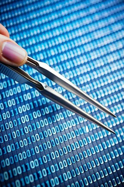 Password Management Tweezers And Binary Code Focus Premium Ai Generated Image