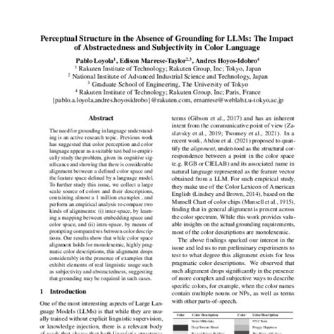 Perceptual Structure In The Absence Of Grounding The Impact Of Abstractedness And Subjectivity