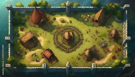 Dnd Battlemap Siege Camp Captivating Detailed Map Ai Generate Stock Illustration Adobe Stock