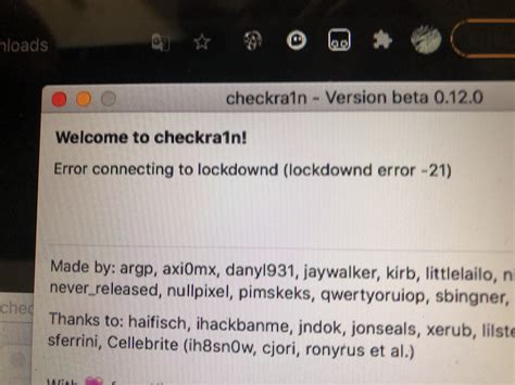 [help] checkra1n error 21 r jailbreak