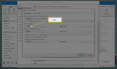 How To Change The Default Font And Size In Outlook
