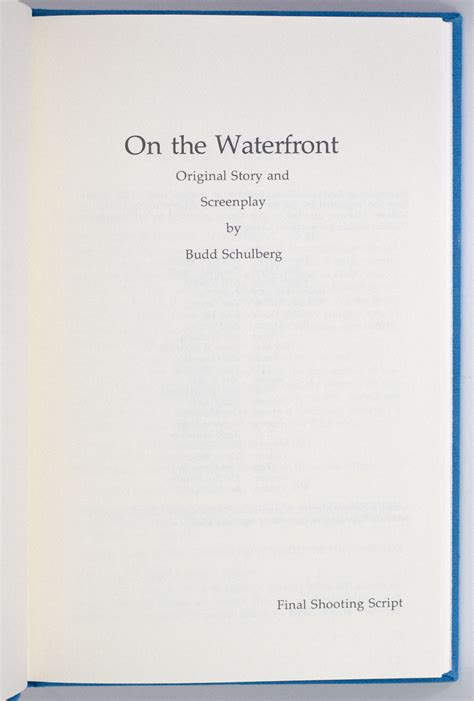 Waterfront Budd Schulberg First Edition Signed