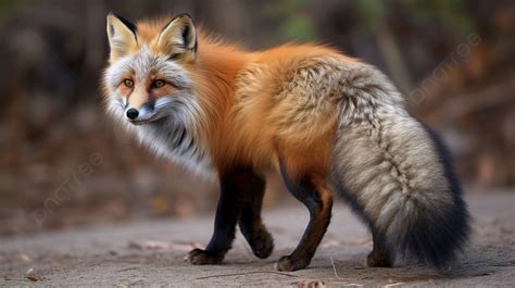 주황색 여우가 숲 속을 걷고 있다 여우 꼬리 그림 자연 여우 배경 일러스트 및 사진 무료 다운로드 Pngtree