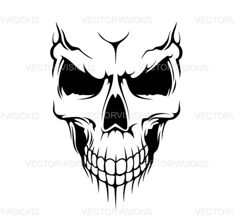 Skull Face Svg Skull Face Png Scary Face Svgskeleton Face Svgvector