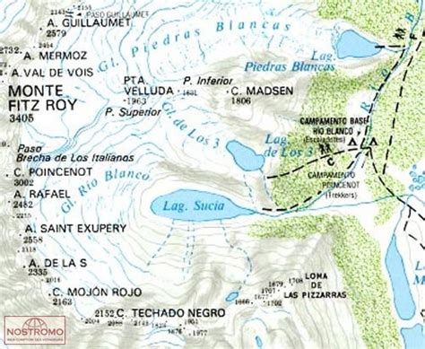 Monte Fitz Roy And Cerro Torre Carte De Trekking Zagier And Urruty