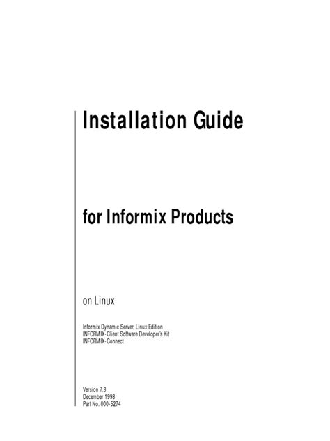 Informix 73 Installation Guide Pdf