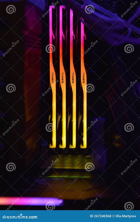Luminous Panel Package Of G Skill Ddr Trident Z Rgb Desktop Memory On Light Background