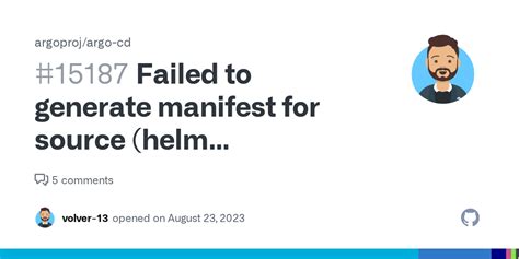 Failed To Generate Manifest For Source Helm Dependency Build · Issue