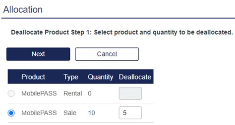 Deallocate Inventory