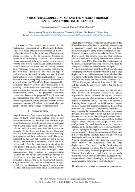 Pdf Structural Modelling Of Knitted Meshes Through An Original Wire Finite Element