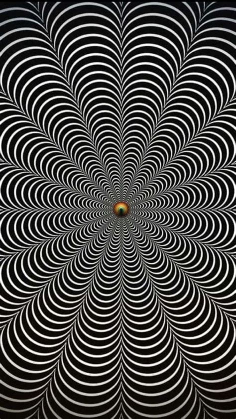 Abstract Black And White Circles Optical Illusion Spin Illusion