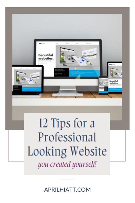 Tips For A Professional Looking Website You Created Yourself Web Design DIY Web Design