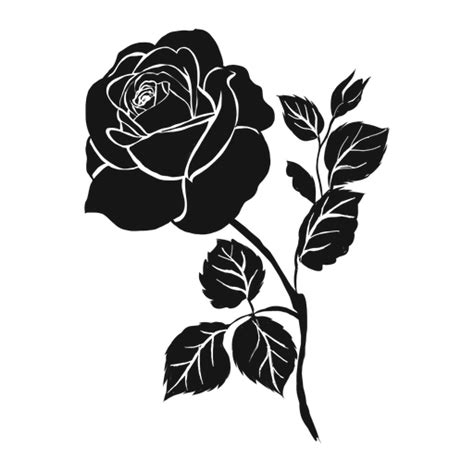 Diseño Png Y Svg De Silueta Detallada De Hoja De Pétalo De Rosa Para