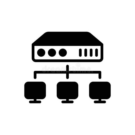 Black Solid Icon For Hub Networking And Device Stock Vector Illustration Of Vector Device