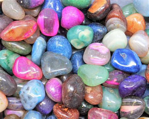 Assorted Agate Tumbled Stones Large Colorful Dyed Choose Ounces Or Lb
