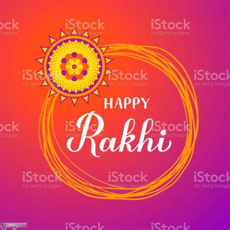 해피 라키 서예 핸드 레터링 힌두교 휴일 락샤 반단 타이포그래피 포스터 배너 전단지 스티커 인사말 카드 등을 위한 벡터 템플릿 0명에 대한 스톡 벡터 아트 및 기타 이미지