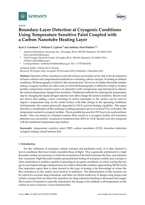 Pdf Boundary Layer Detection At Cryogenic Conditions Using