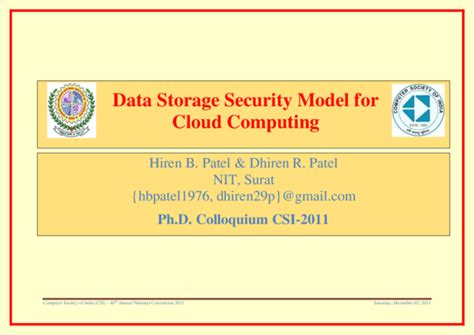 Data Storage Security Model For Cloud Computing