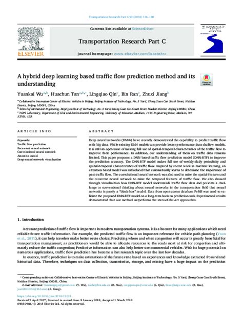 Pdf A Hybrid Deep Learning Based Traffic Flow Prediction Method And