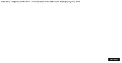 NewLines In React Using CSS Codesandbox