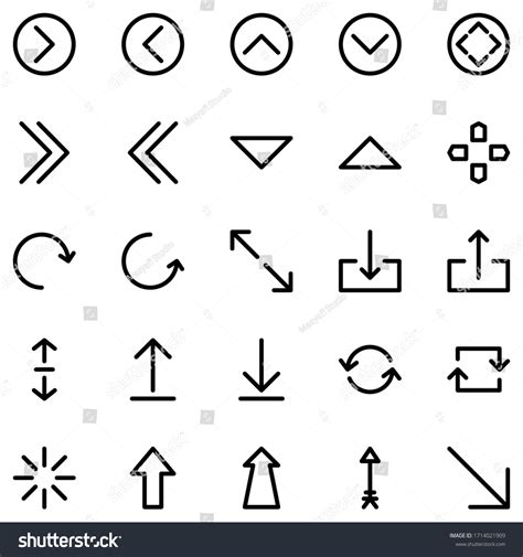 Arrow Icon Pack Line Style Which Stock Vector Royalty Free 1714021909