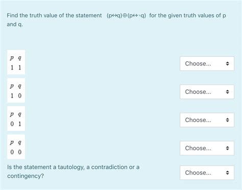 Solved Find The Truth Value Of The Statement PHq P Chegg Com