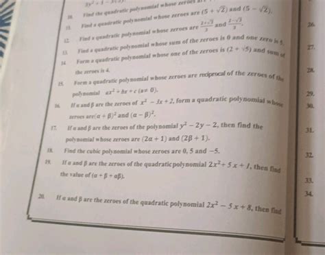 E Find The Quadratic Poly Nomial Whose StudyX