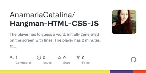 GitHub AnamariaCatalina Hangman HTML CSS JS The Player Has To Guess