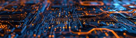 Electronic Circuits And Human Integration Represented Through Abstract Art Stock Illustration