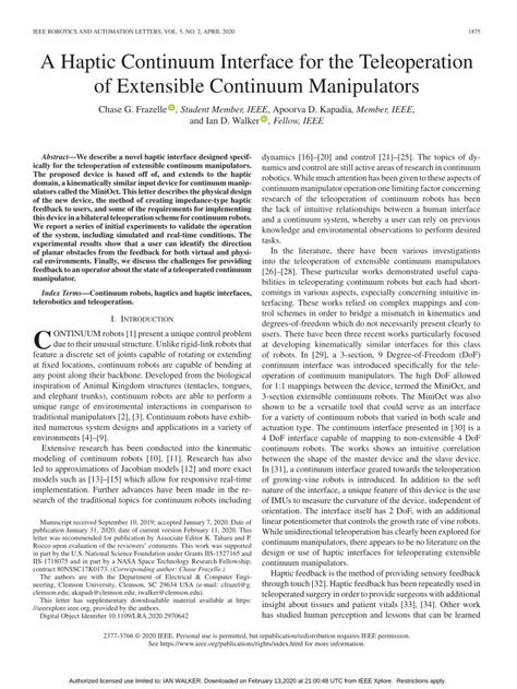 Pdf Ieee Robotics And Automation Letters Vol 5 No 2 Ieee