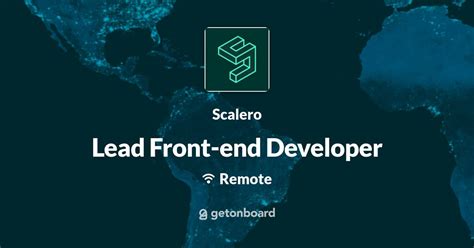 Lead Front End Developer At Scalero Remote Work From Home Get On Board