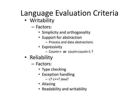 Ppt Evaluation Of Programming Languages Powerpoint Presentation Free Download Id2388064