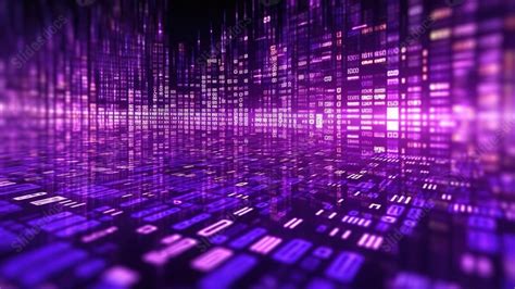 Glowing Purple Coding With Mock Up Area For Big Data And 3d Rendered Code Concept Powerpoint