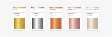 로즈 골드 골드 실버 브론즈 그라데이션 컬러 팔레트 배경 벡터 프리미엄 벡터