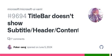 TitleBar Doesn T Show Subtitle Header Content Footer Issue 9694