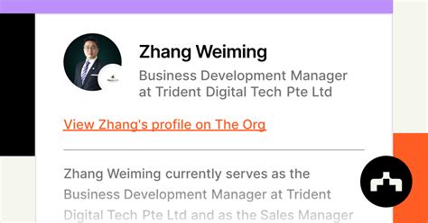 Zhang Weiming Business Development Manager At Trident Digital Tech Pte Ltd The Org