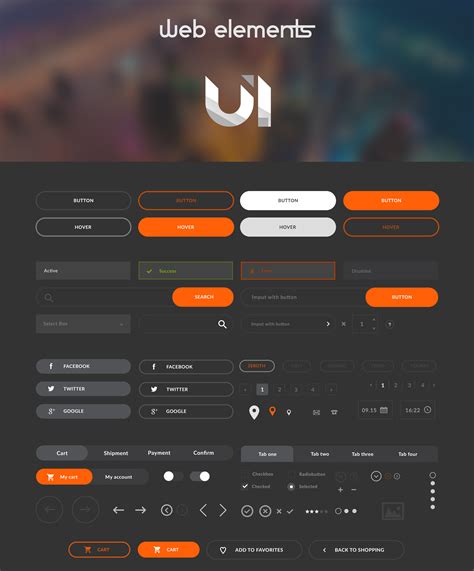Free Flat Web Elements Ui Kit Fribly