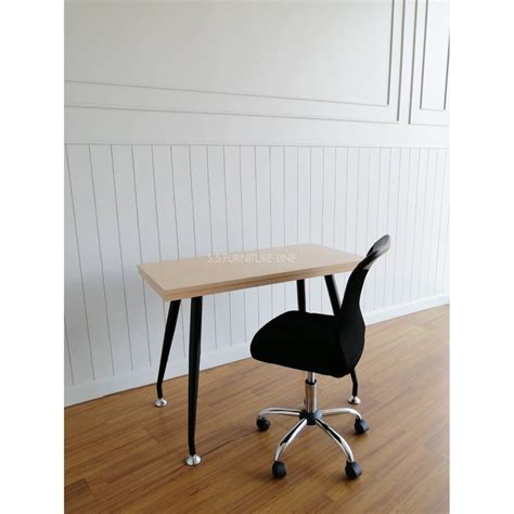 โต๊ะทำงานท้อปปาร์ติเคิลบอร์ด ปิดผิวเมลามีนลายไม้ Shopee Thailand