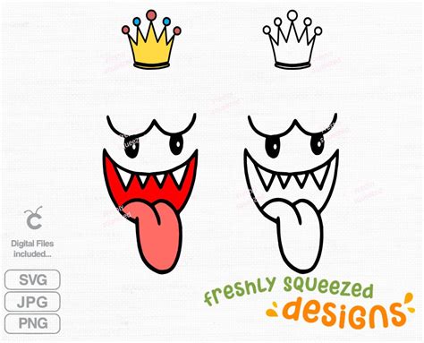 King Boo And King Boo Face Faces Svg Png  Bundle Cricut Cut Files