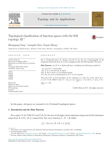 Pdf Topological Classification Of Function Spaces With The Fell Topology Iii