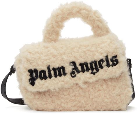 Palm Angels Beige Sherpa Crash Bag Palm Angels