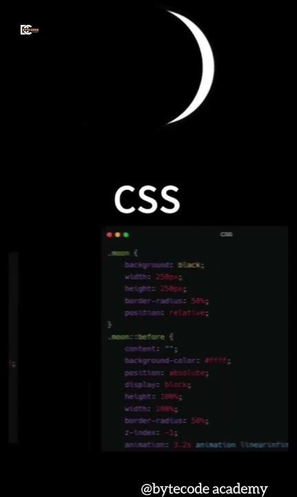 Animated Moon Using Html Css🧑‍💻 Coding Trending Programming Youtube