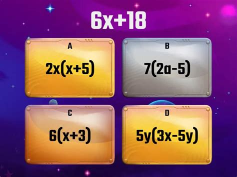 Factorising Expressions Quiz Factorising Expressions Quiz