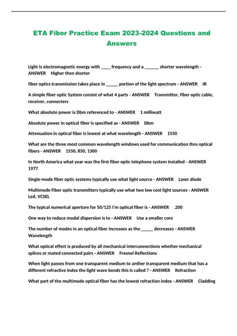 Eta Fiber Practice Exam Questions And Answers Eta Fiber Stuvia Us