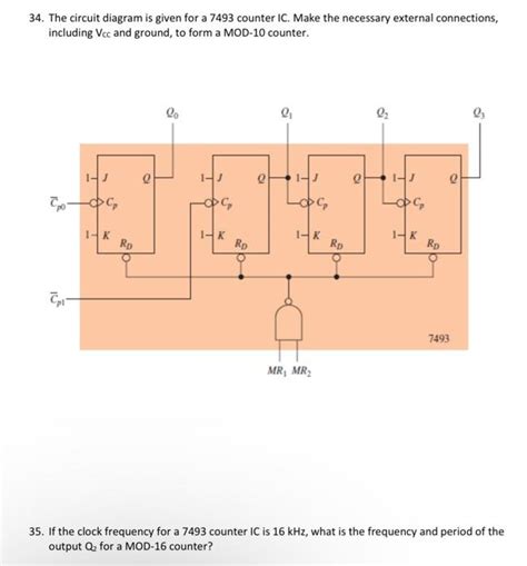 Solved 34 The Circuit Diagram Is Given For A 7493 Counter