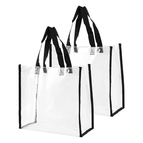 Framendino 2 Pack Clear Pvc Plastic Tote Bag Stadium