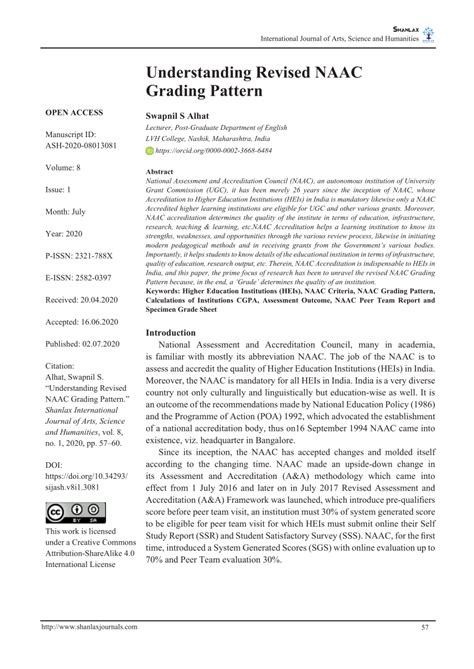 Pdf Understanding Revised Naac Grading Pattern